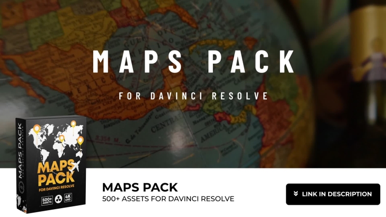Maps Pack by VES for DaVinci Resolve: 500+ (мир, страны, маршруты, 3D ...